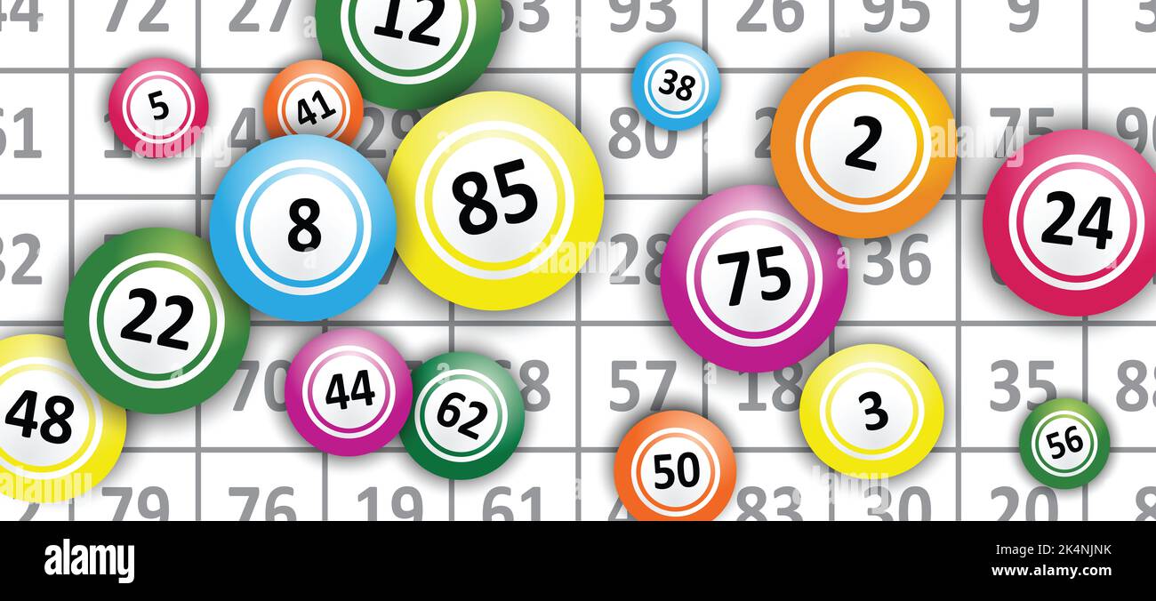 Slogan bingo for lottery, balls and numbers . Game of chance to win for ...