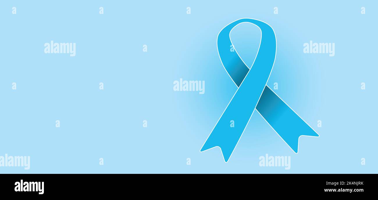 Blue ribbon and light blue background banner. National world prostate ...
