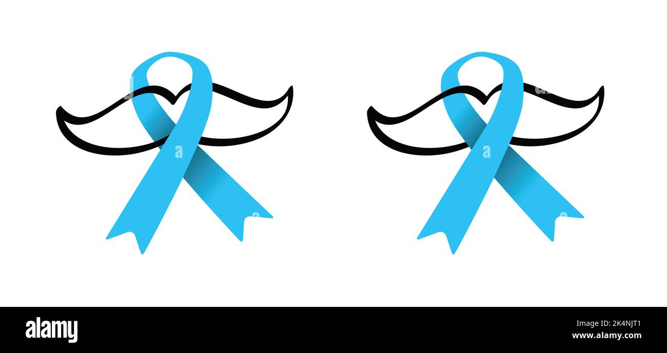 Blue ribbon withe moustache / mustache and light blue background banner ...