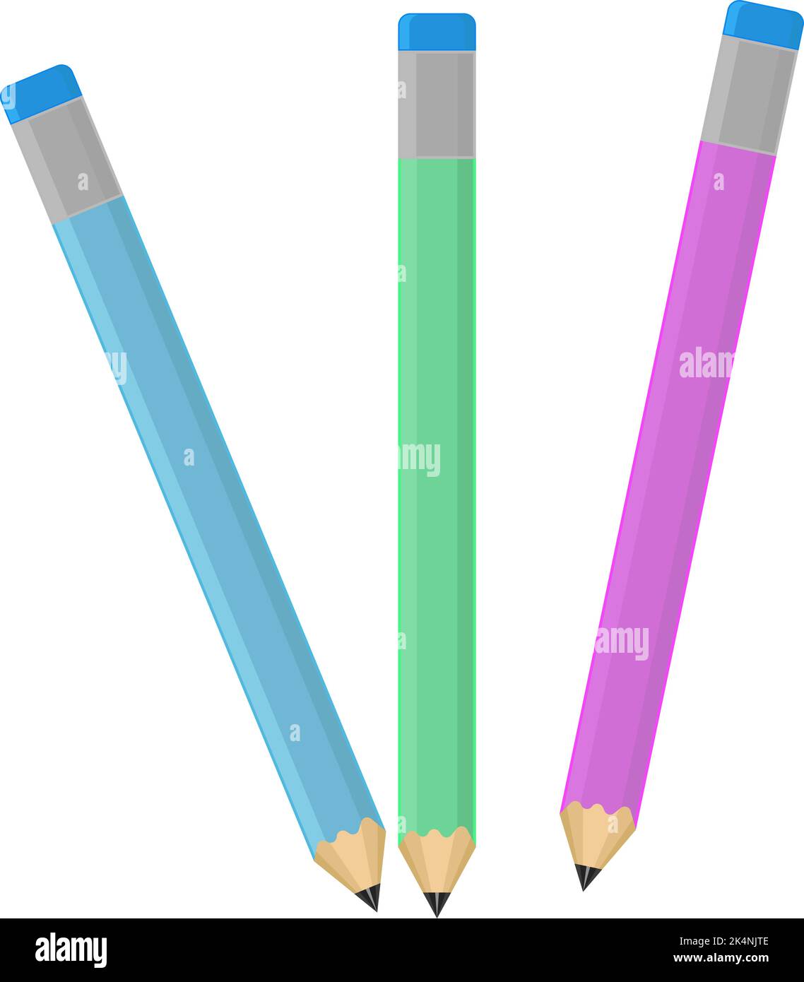 Three pens, illustration, vector on a white background Stock Vector ...