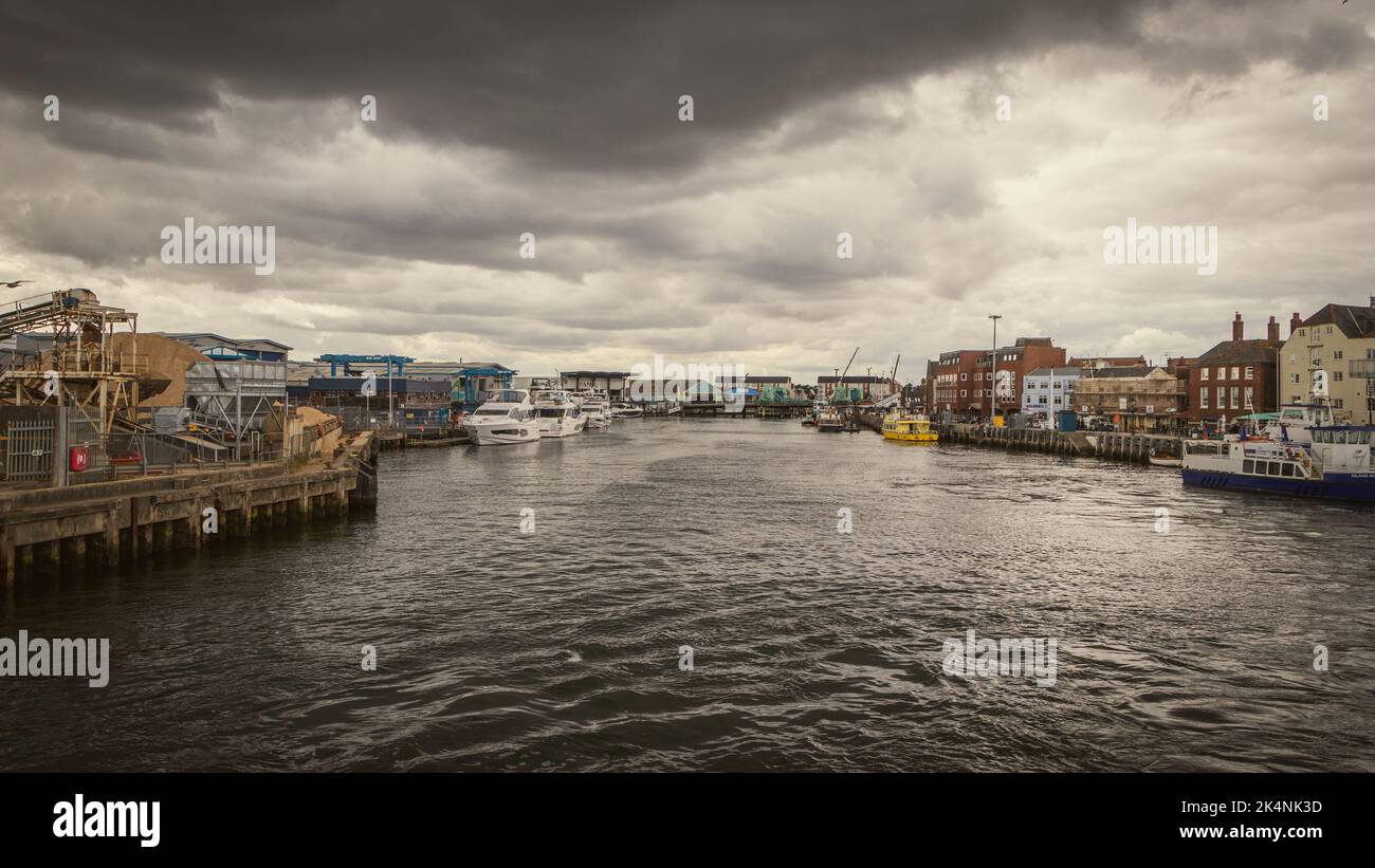 Leaving on a Cruise from Poole Harbour Stock Photo - Alamy