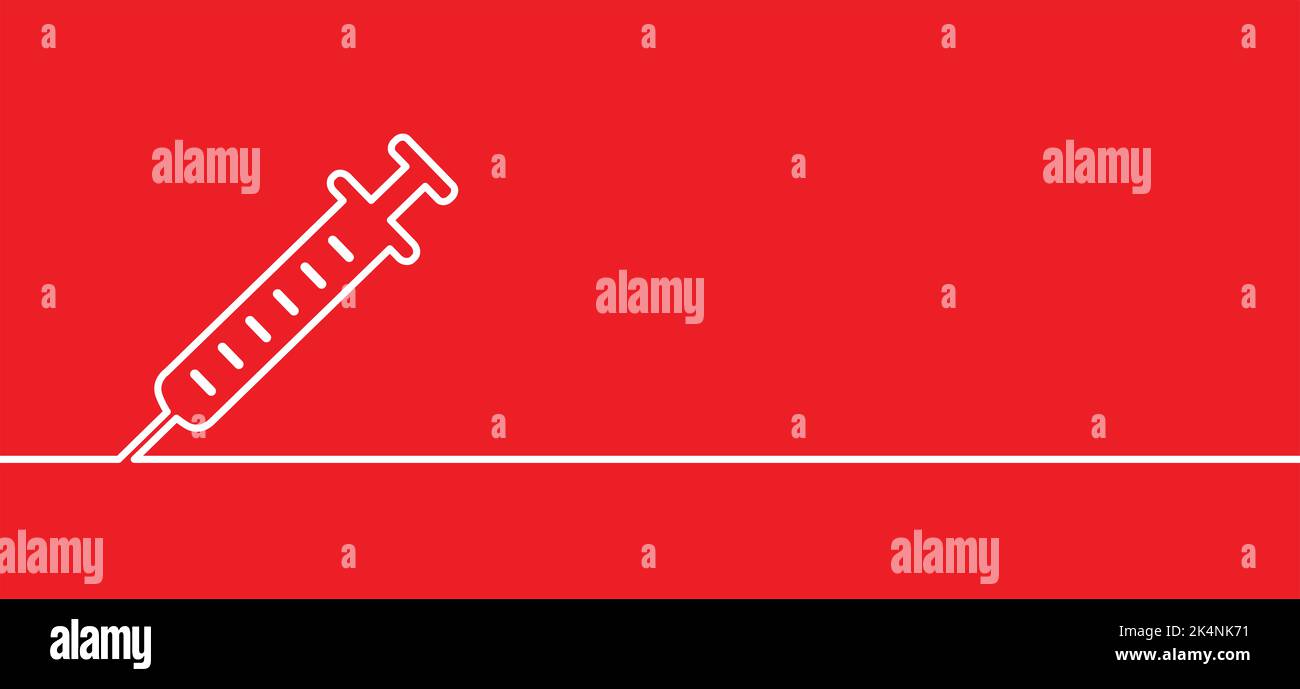 Injection needles, a medical syringe with needles. Line pattern ...