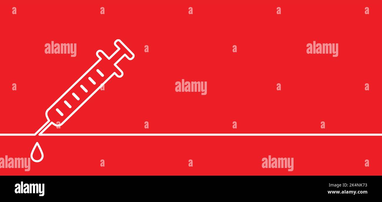 Injection needles, a medical syringe with needles. Line pattern ...