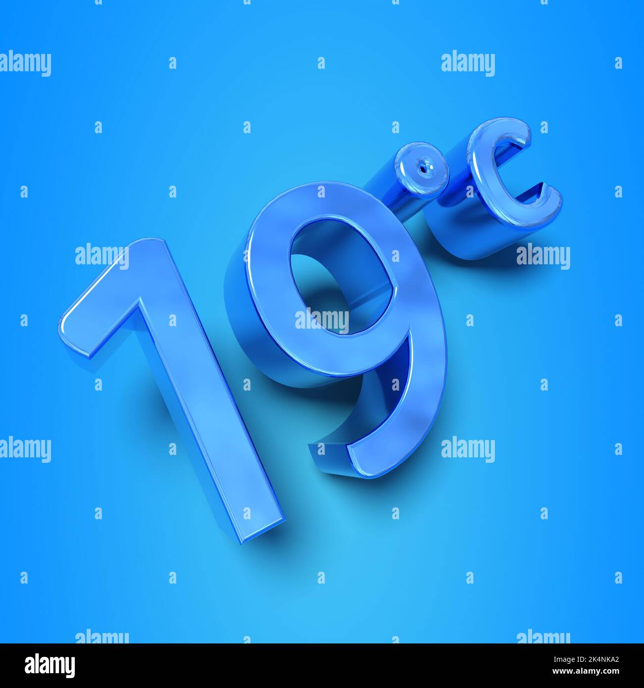 limit housing temperature to 19 degrees - 3d rendering Stock Photo - Alamy