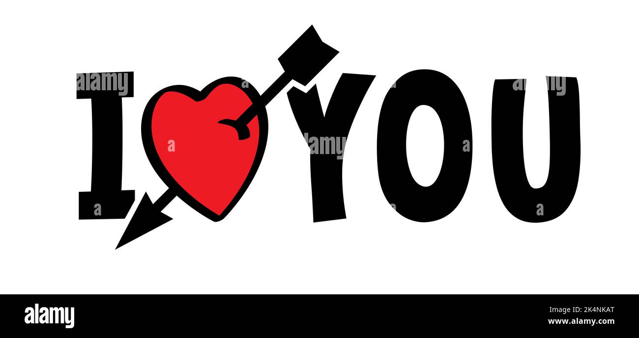 Slogan i loveyou. Love banner with heart symbol. Love heart month or ...