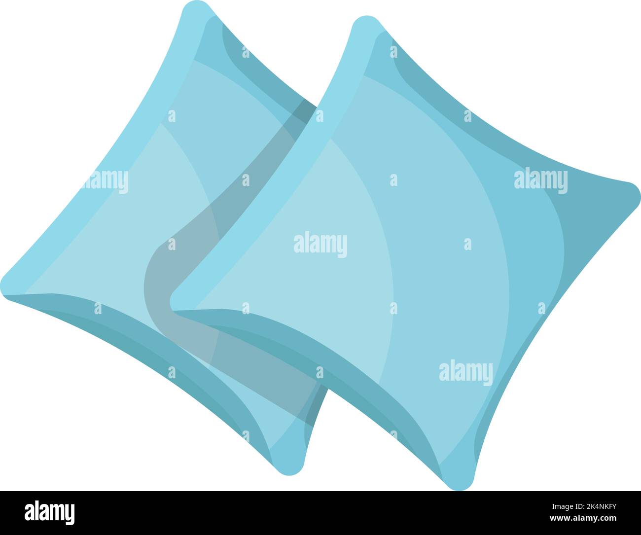 Soft blue pillows, illustration, vector on a white background Stock ...
