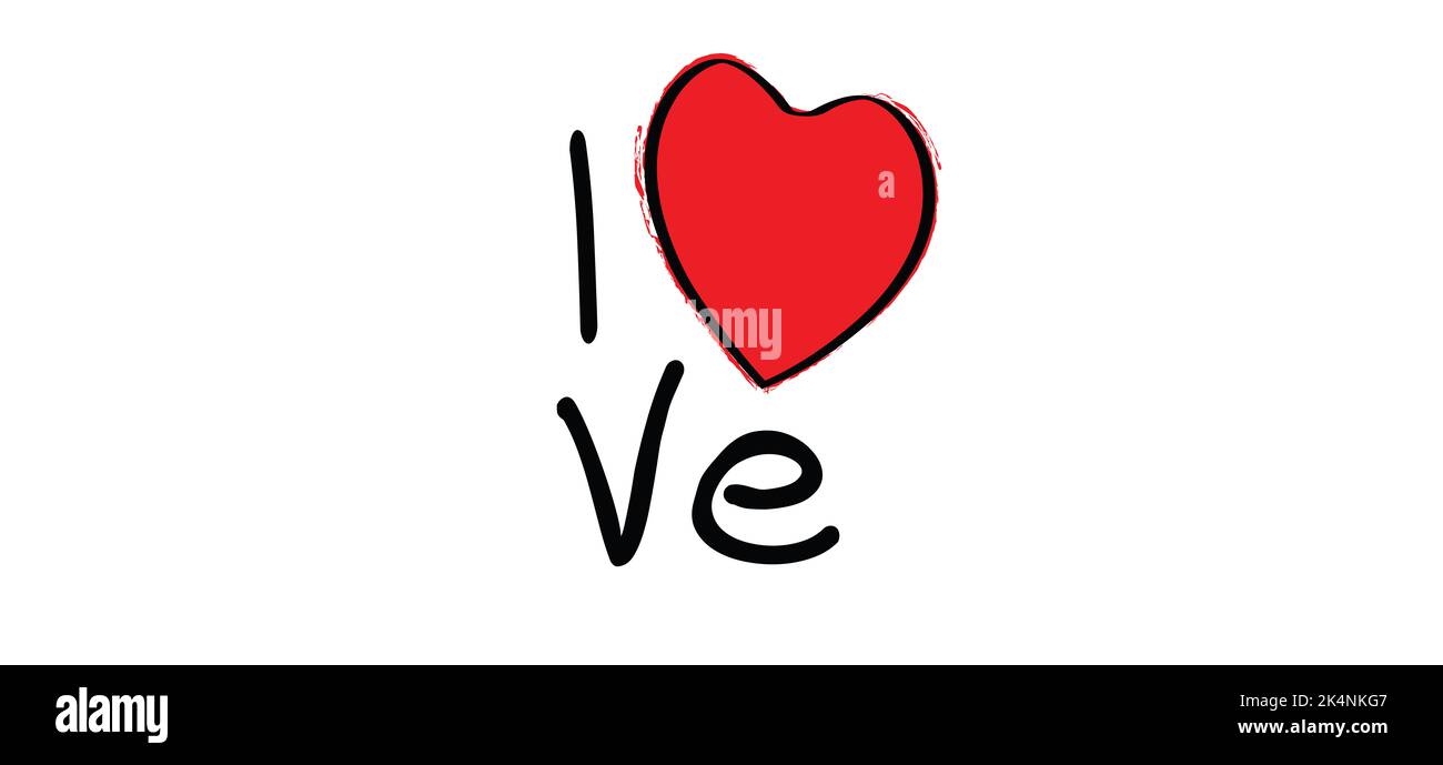 Slogan i love you. Love banner with heart symbol. Love heart month or ...