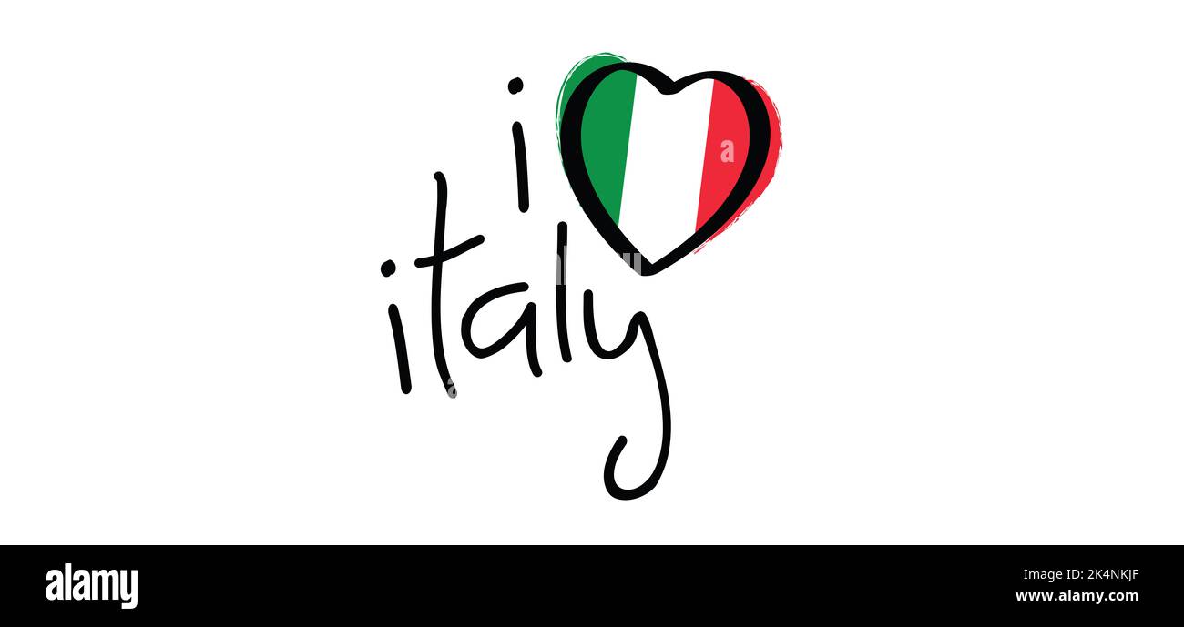 Slogan i love italy with with the Colors of italy flag. Italian slogans ...