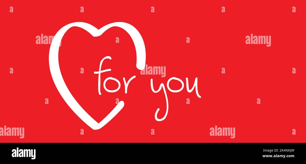 Slogan for you. Love banner with heart symbol. Love heart month or ...