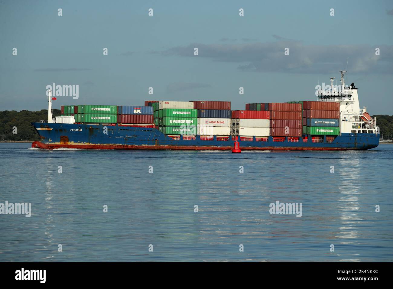 Container Ship Perseus, travels along Southampton Water Stock Photo - Alamy