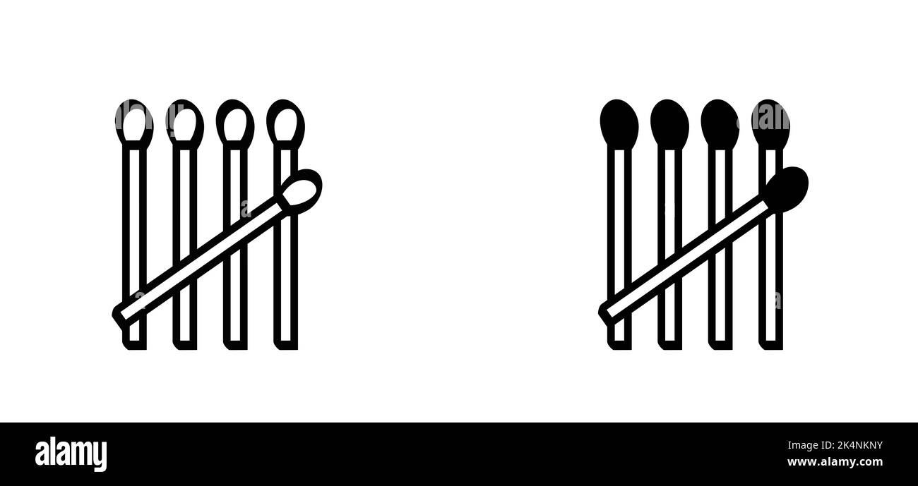 Five tally counting marks, matchstick, lucifer sign. Smoking, fire or ...