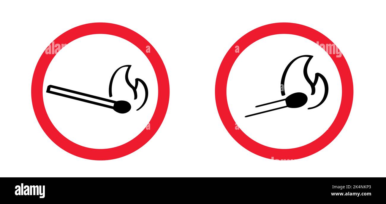 Open flames warning Cut Out Stock Images & Pictures - Alamy