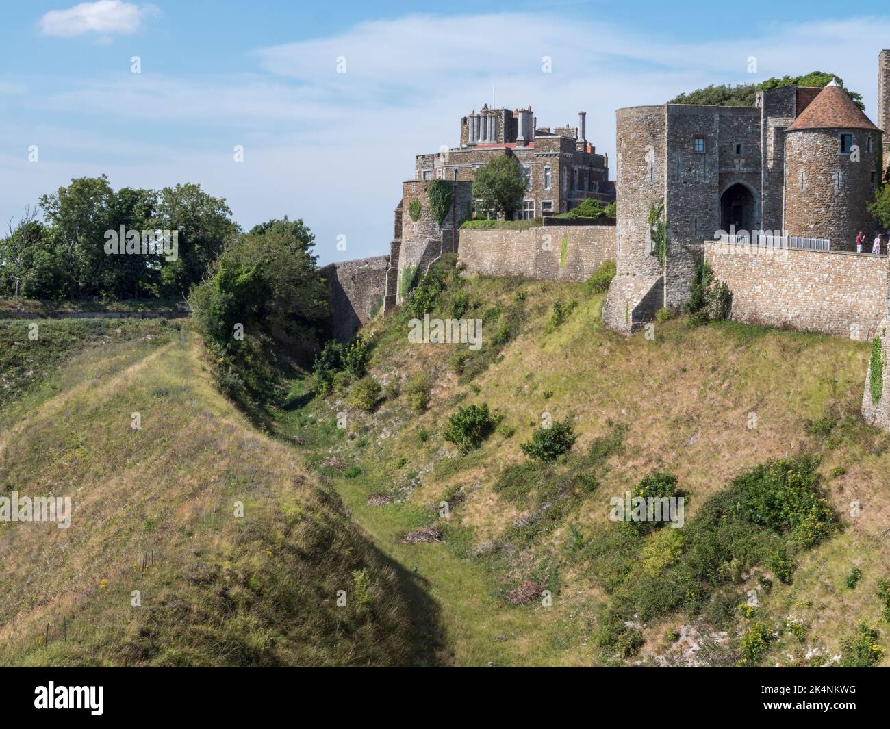 View past Hurst’s Tower along the west walls of Dover Castle, UK (Hurst ...