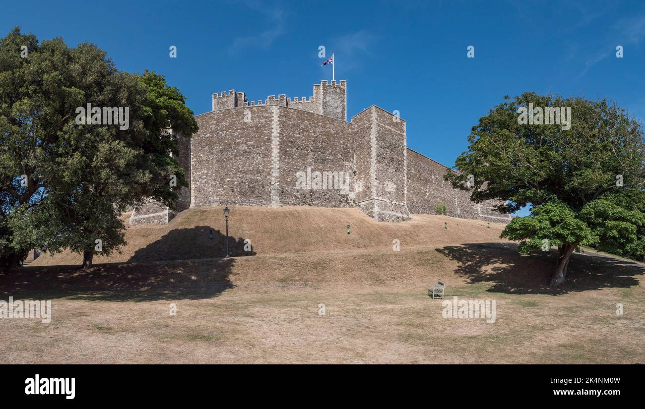 Panoramic view of the exterior of the SW facing Inner Bailey walls in ...