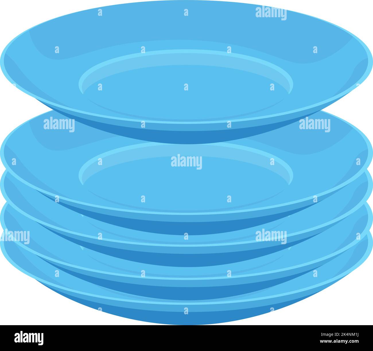 Blue plates, illustration, vector on a white background Stock Vector ...