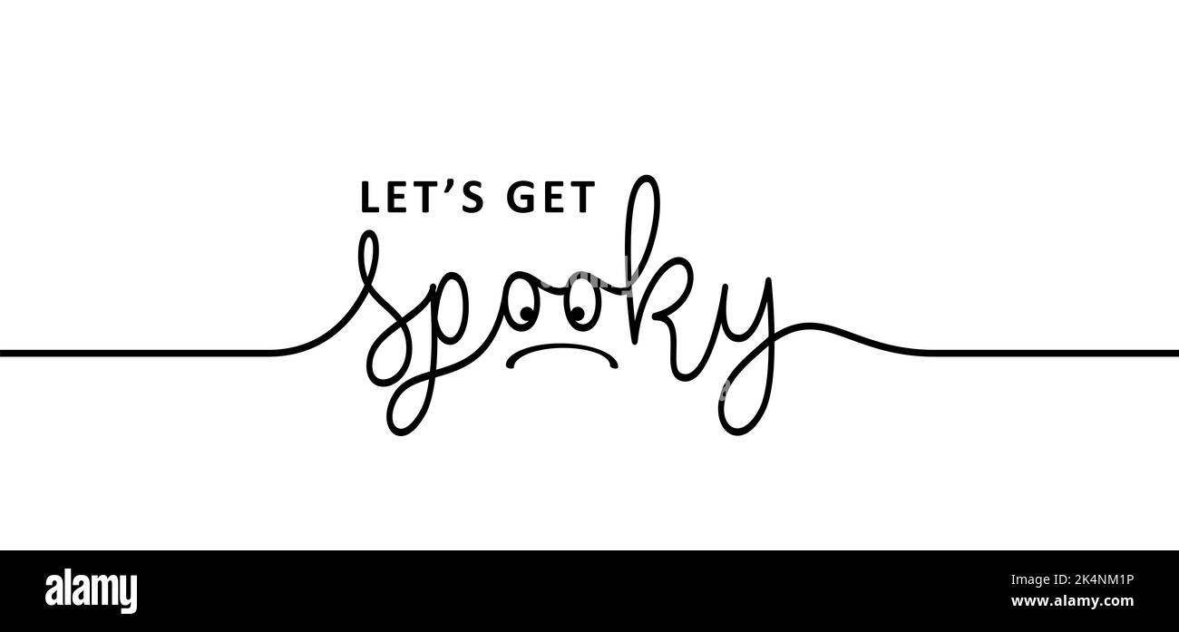 Slogan let's get spooky. Ghost for happy halloween party. Flat vectorg ...
