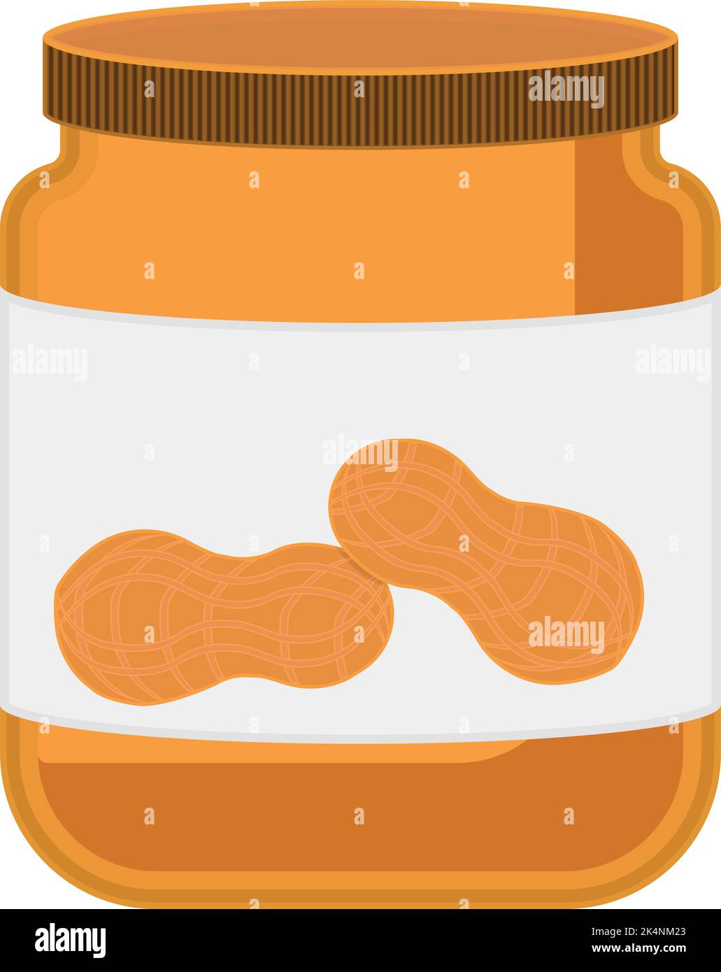 Peanut butter in jar, illustration, vector on a white background Stock ...