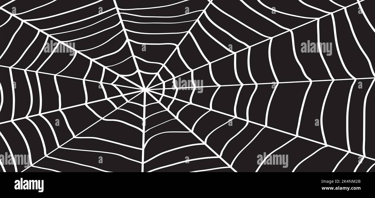 Cartoon red spider web for happy halloween party, october. Flat vector ...