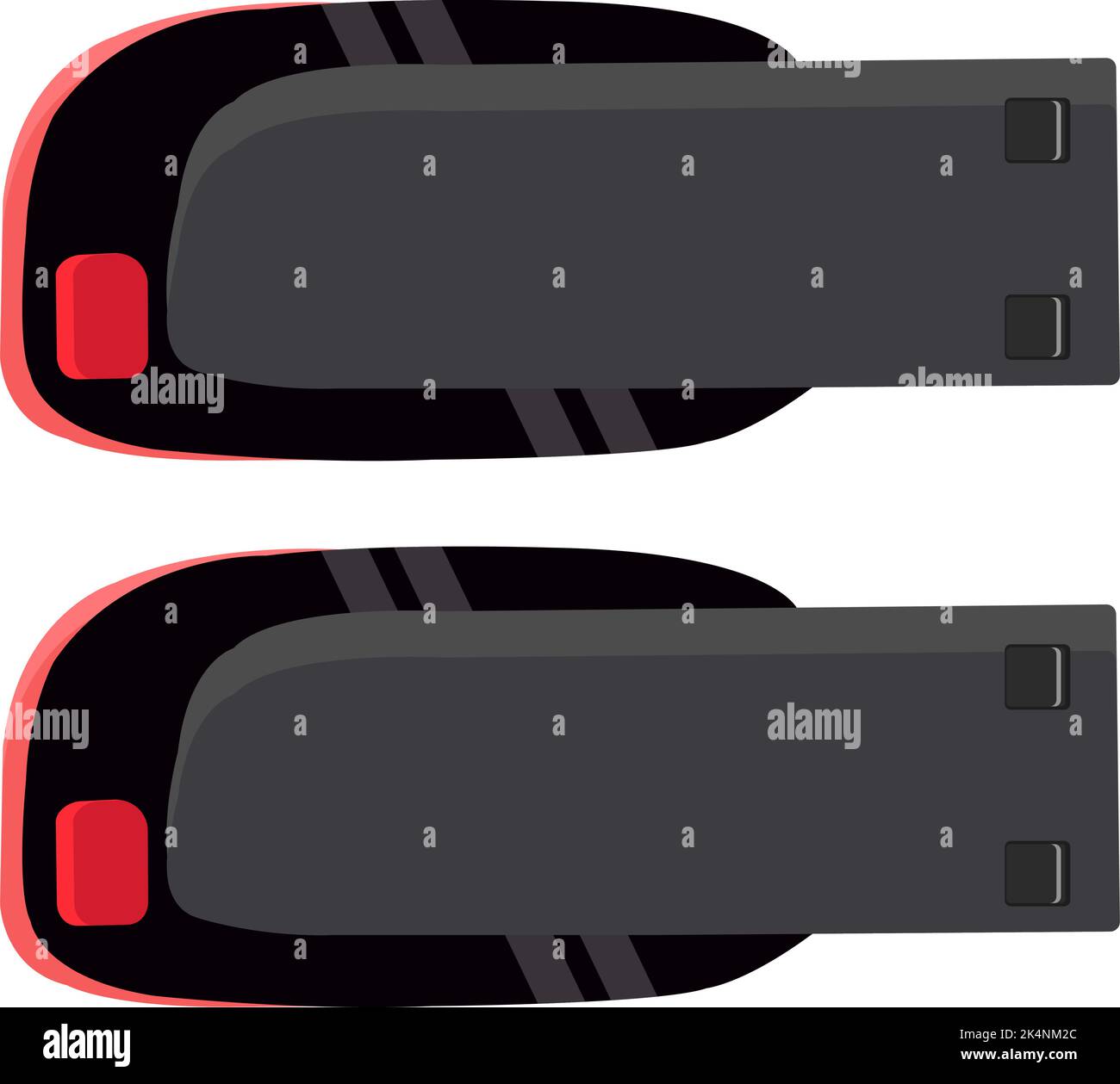 Black pen drives, illustration, vector on a white background Stock ...