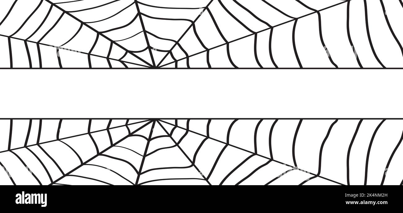Cartoon spider web for happy halloween party, october. Flat vector ...