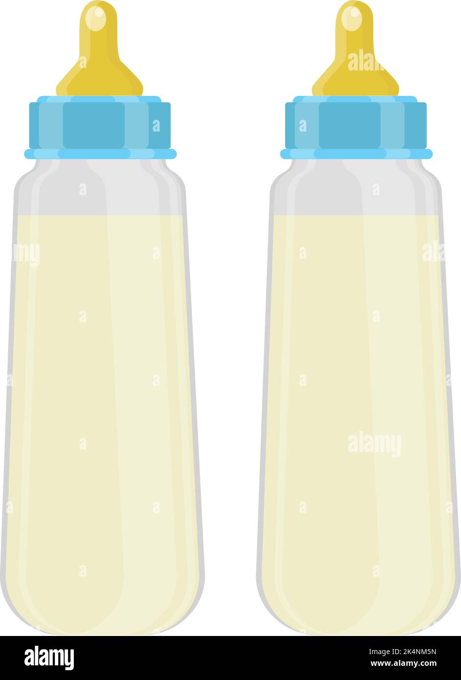 Baby bottles, illustration, vector on a white background Stock Vector ...
