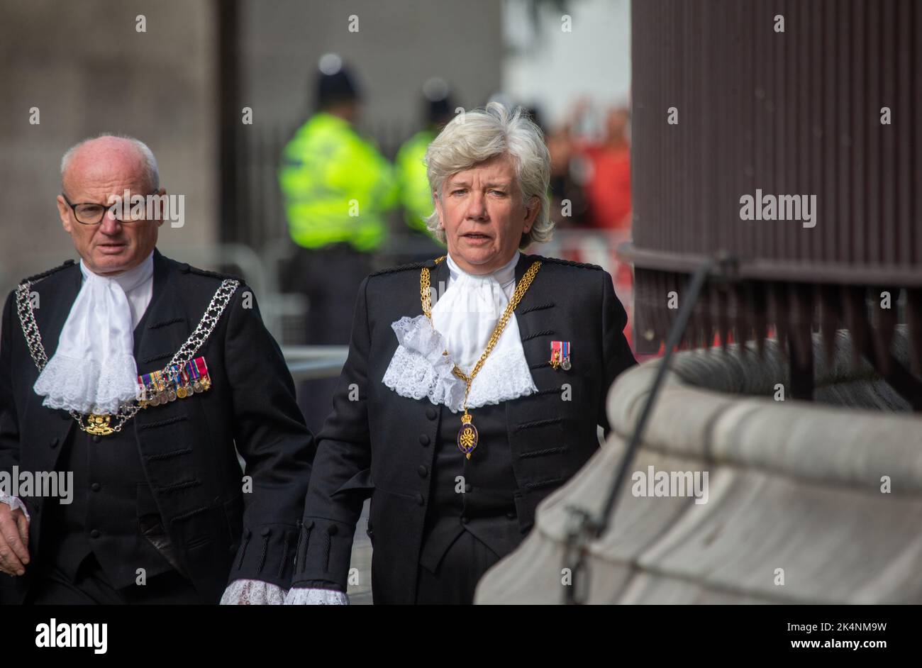 London, England, UK. 3rd Oct, 2022. Black Rod SARAH CLARKE is seen ...