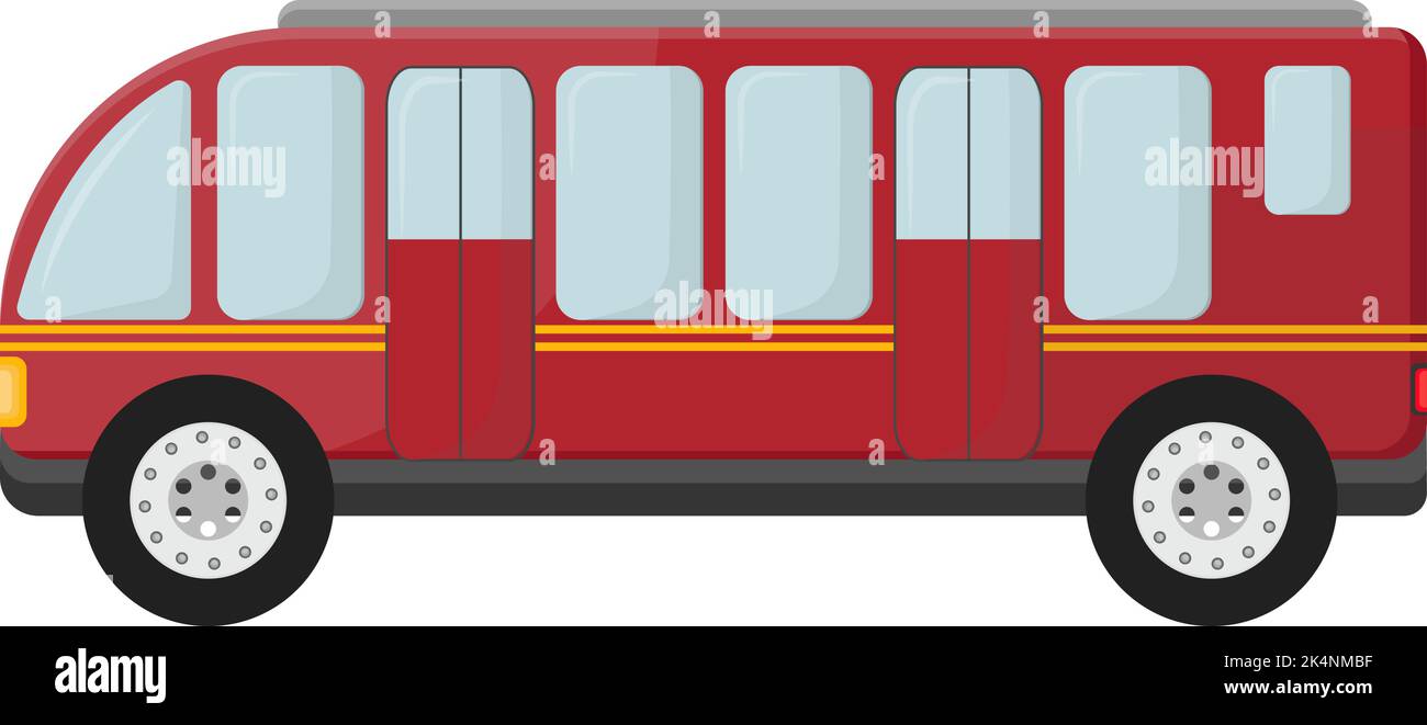 Red bus, illustration, vector on a white background Stock Vector Image ...