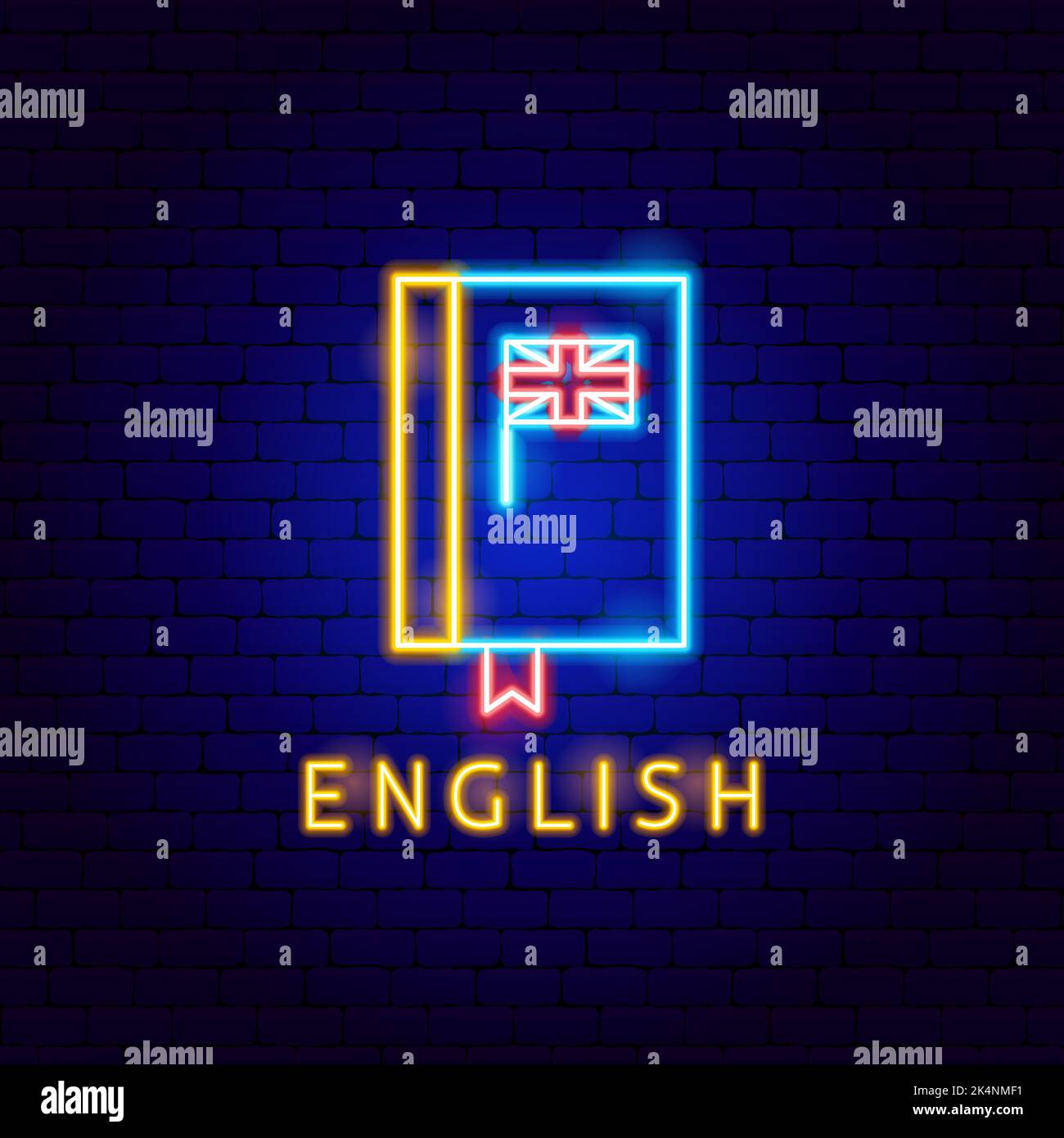 English Neon Label Stock Vector Image & Art - Alamy