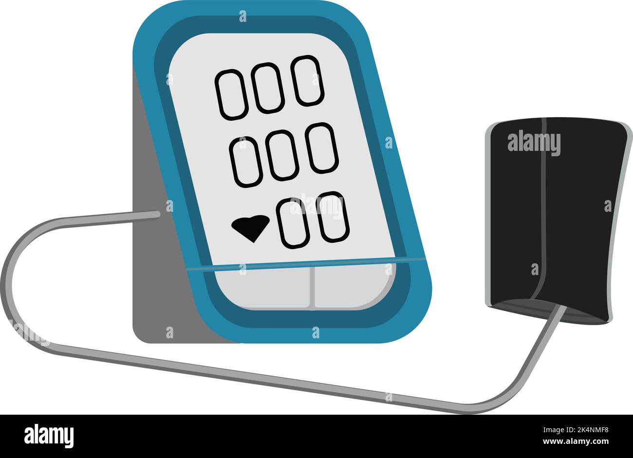 Blood pressure monitor, illustration, vector on a white background ...
