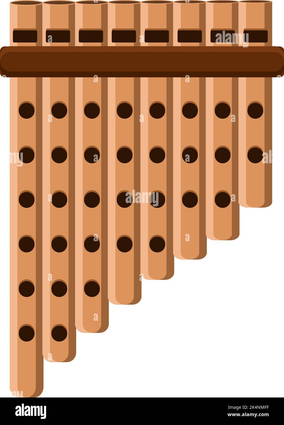 Traditional flute, illustration, vector on a white background Stock ...