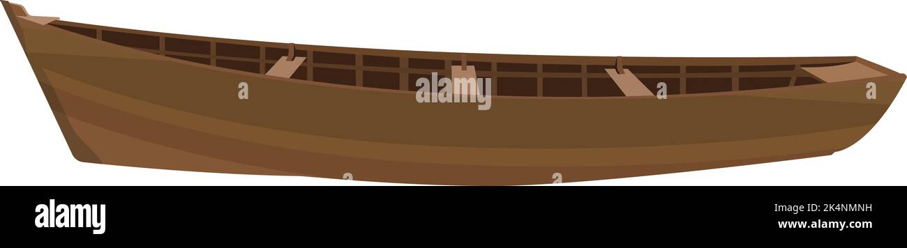 Wooden boat, illustration, vector on a white background Stock Vector ...