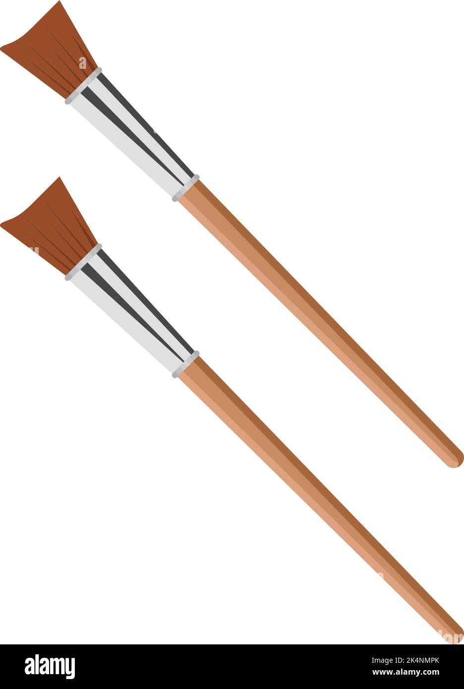 Oil painting brushes, illustration, vector on a white background Stock ...