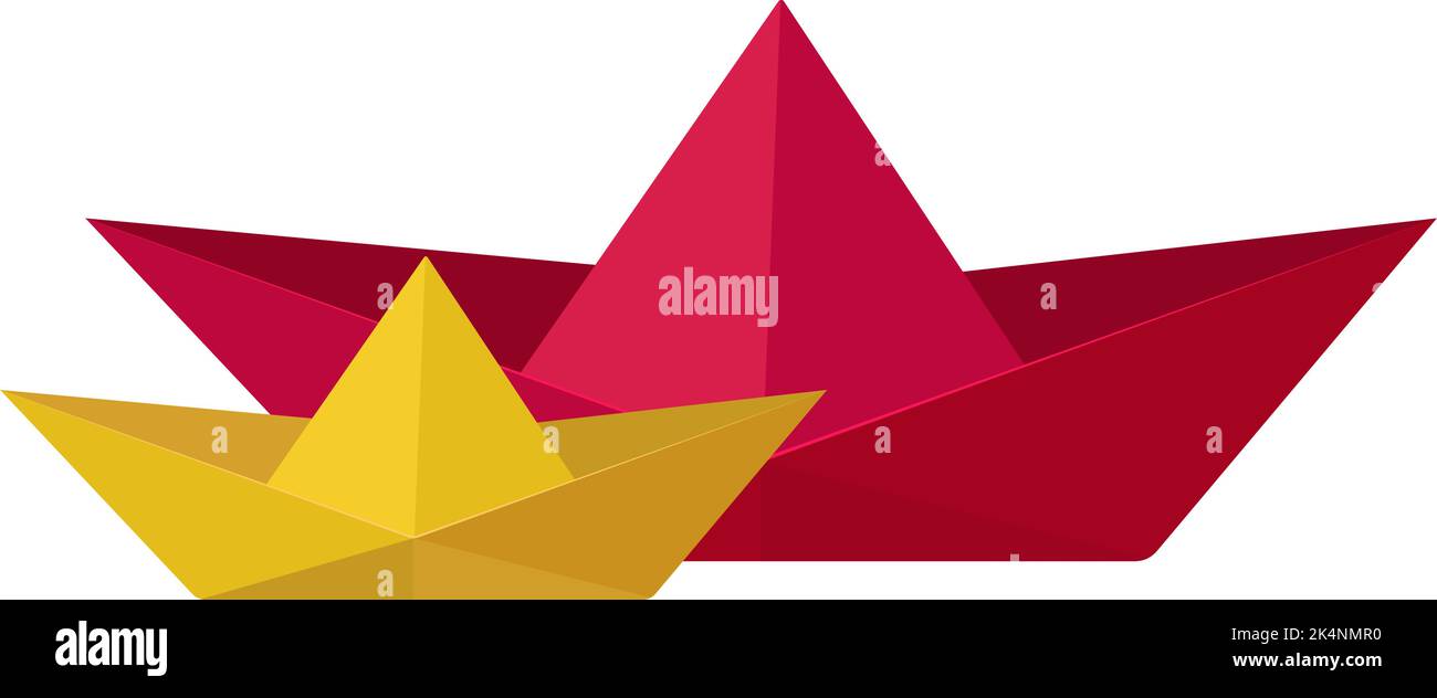 Paper boats, illustration, vector on a white background Stock Vector ...