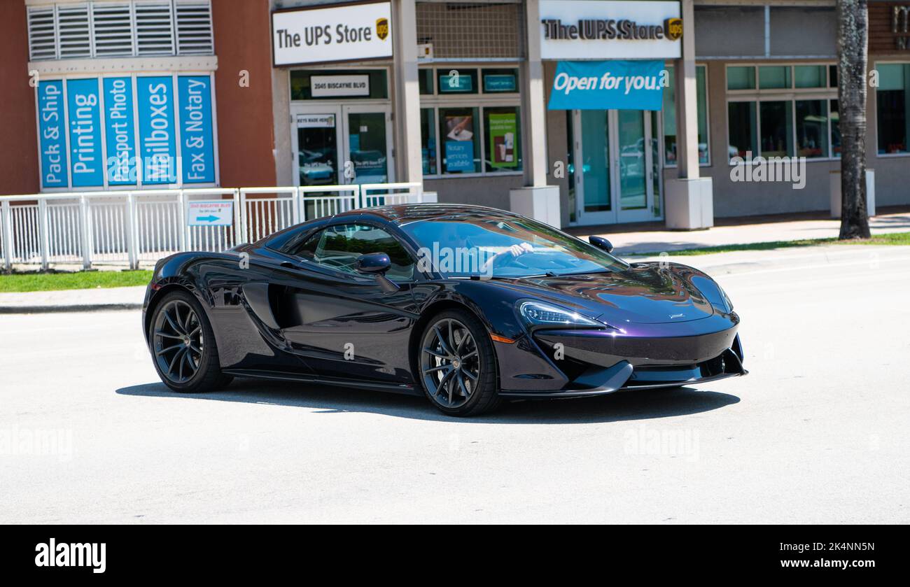 Miami Beach, Florida USA - April 15, 2021: mclaren 570GT MSO Black ...