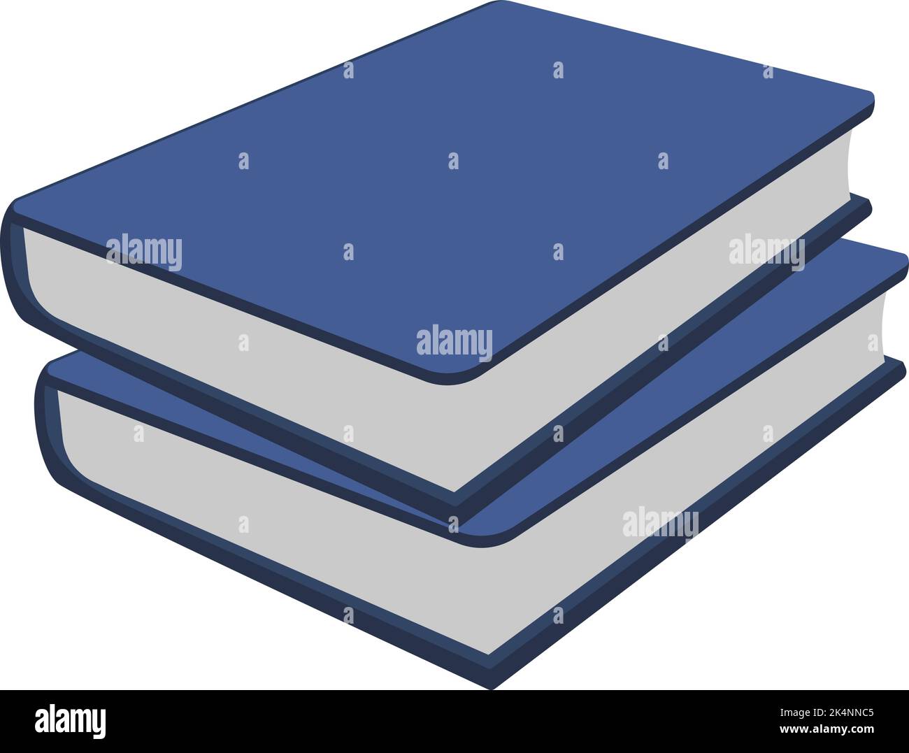 Two blue books, illustration, vector on a white background Stock Vector ...
