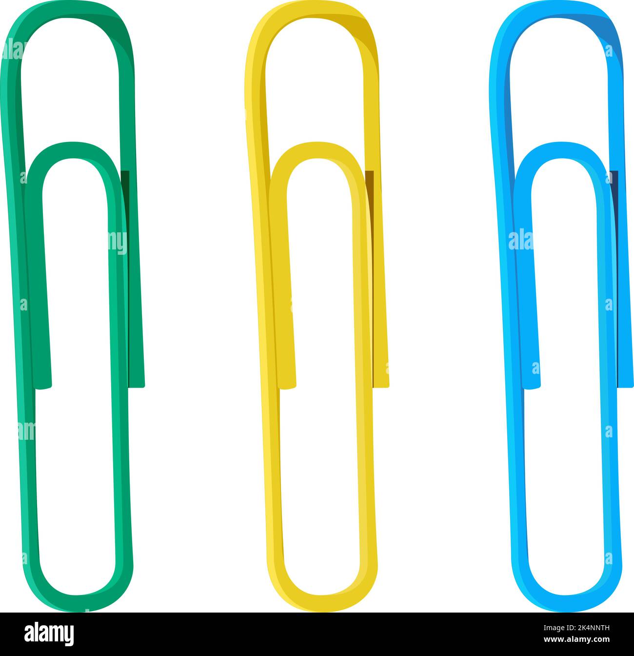 Colorful paper clips, illustration, vector on a white background Stock ...