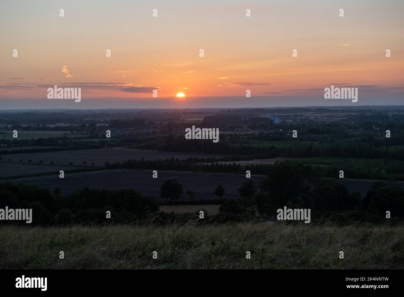 Wittenham Clumps at Sunset Stock Photo - Alamy