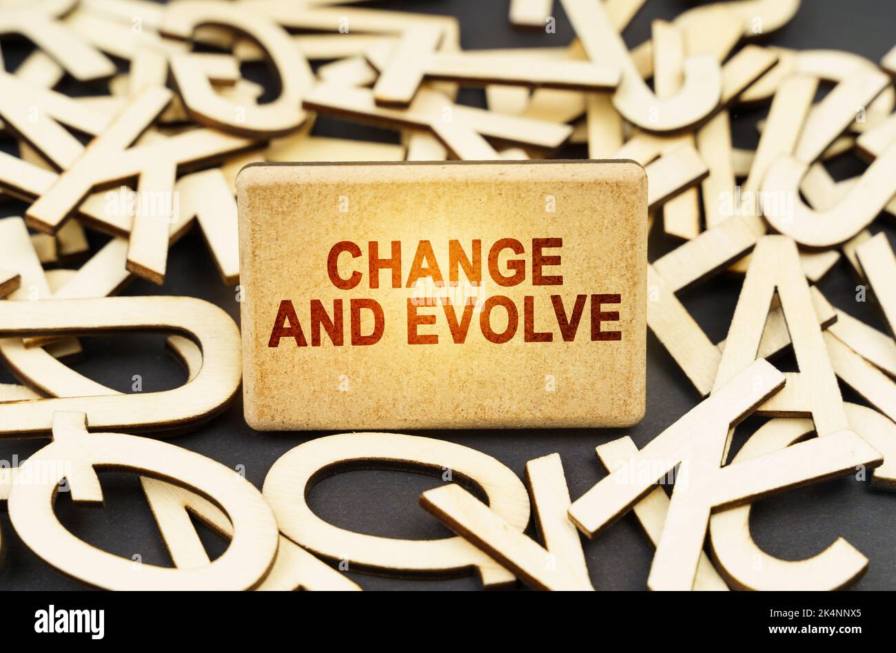 Education concept. Among the wooden letters is a sign with the ...