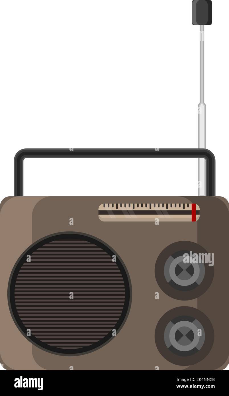 Small radio device, illustration, vector on a white background Stock ...
