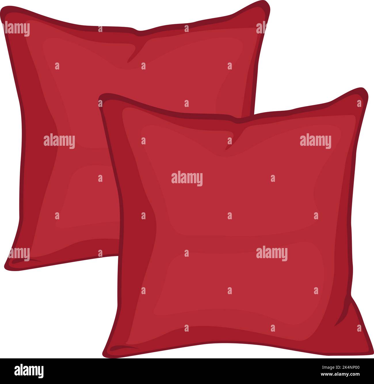 Modern red pillows, illustration, vector on a white background Stock ...