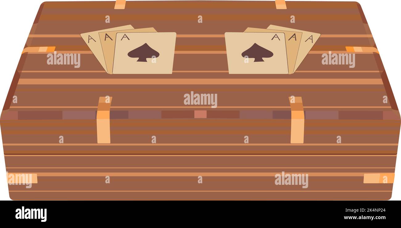 Wooden card box, illustration, vector on a white background Stock ...