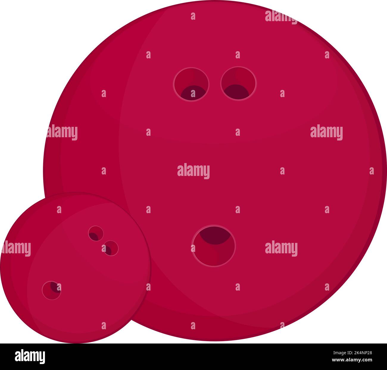 Red bowling balls, illustration, vector on a white background Stock ...