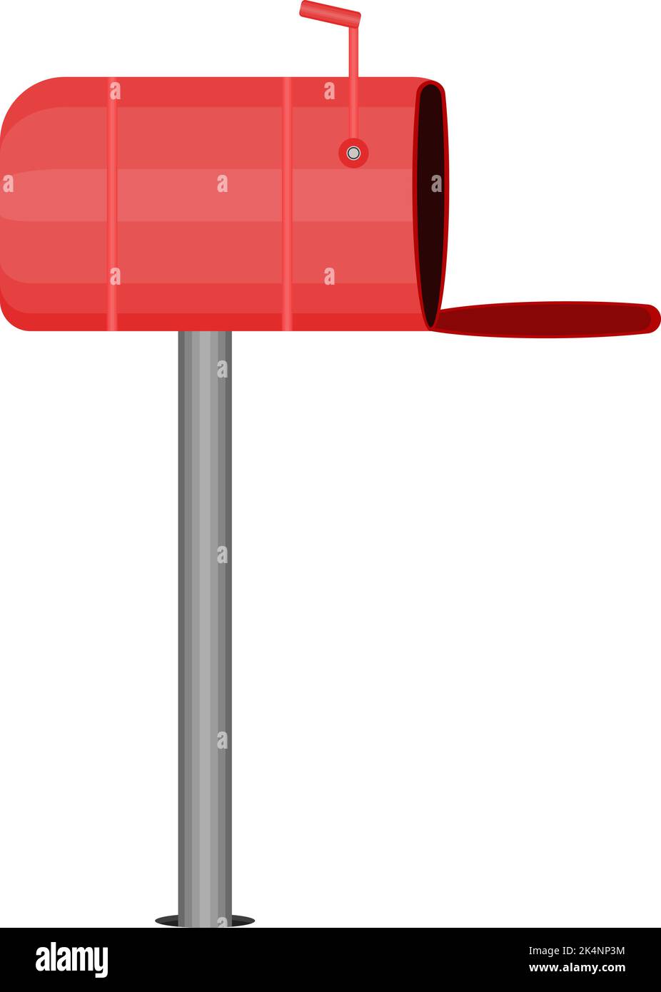 Red mailbox, illustration, vector on a white background Stock Vector ...