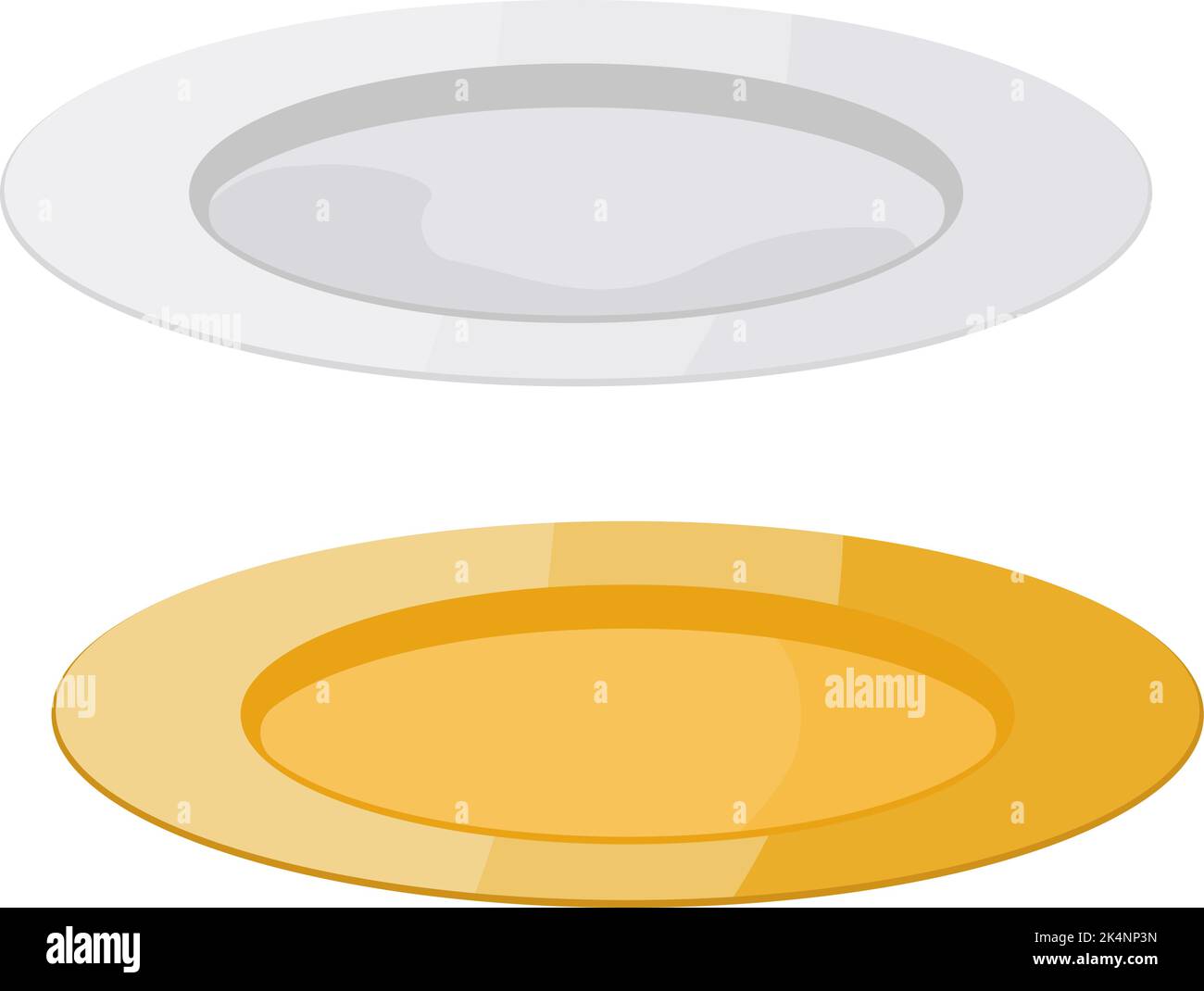 Plastic plates, illustration, vector on a white background Stock Vector ...