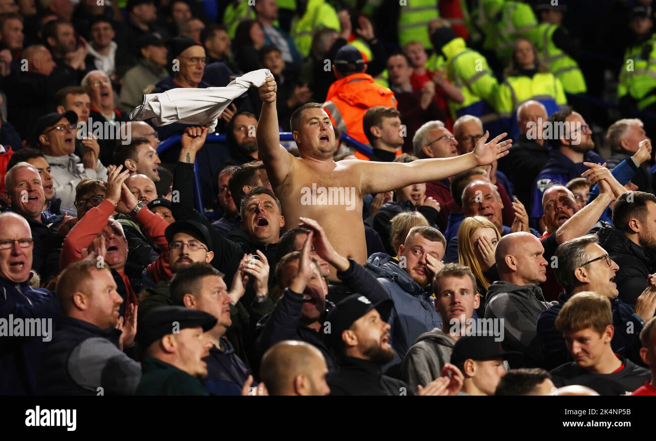 Leicester, England, 3rd October 2022. Nottingham Forest fans during the ...