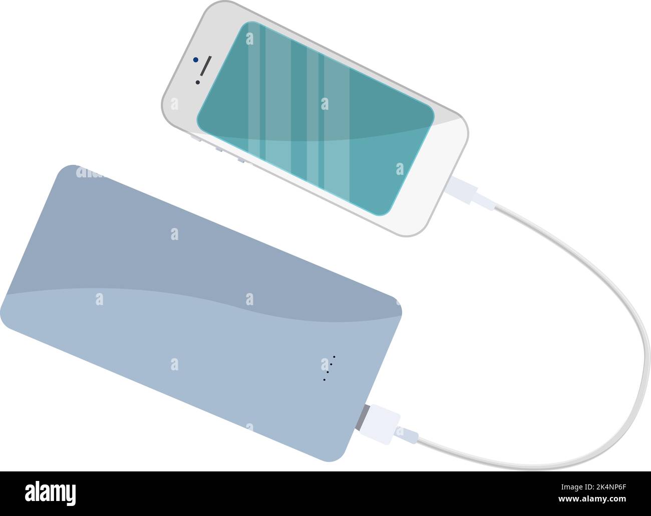 Phone power bank, illustration, vector on a white background Stock ...