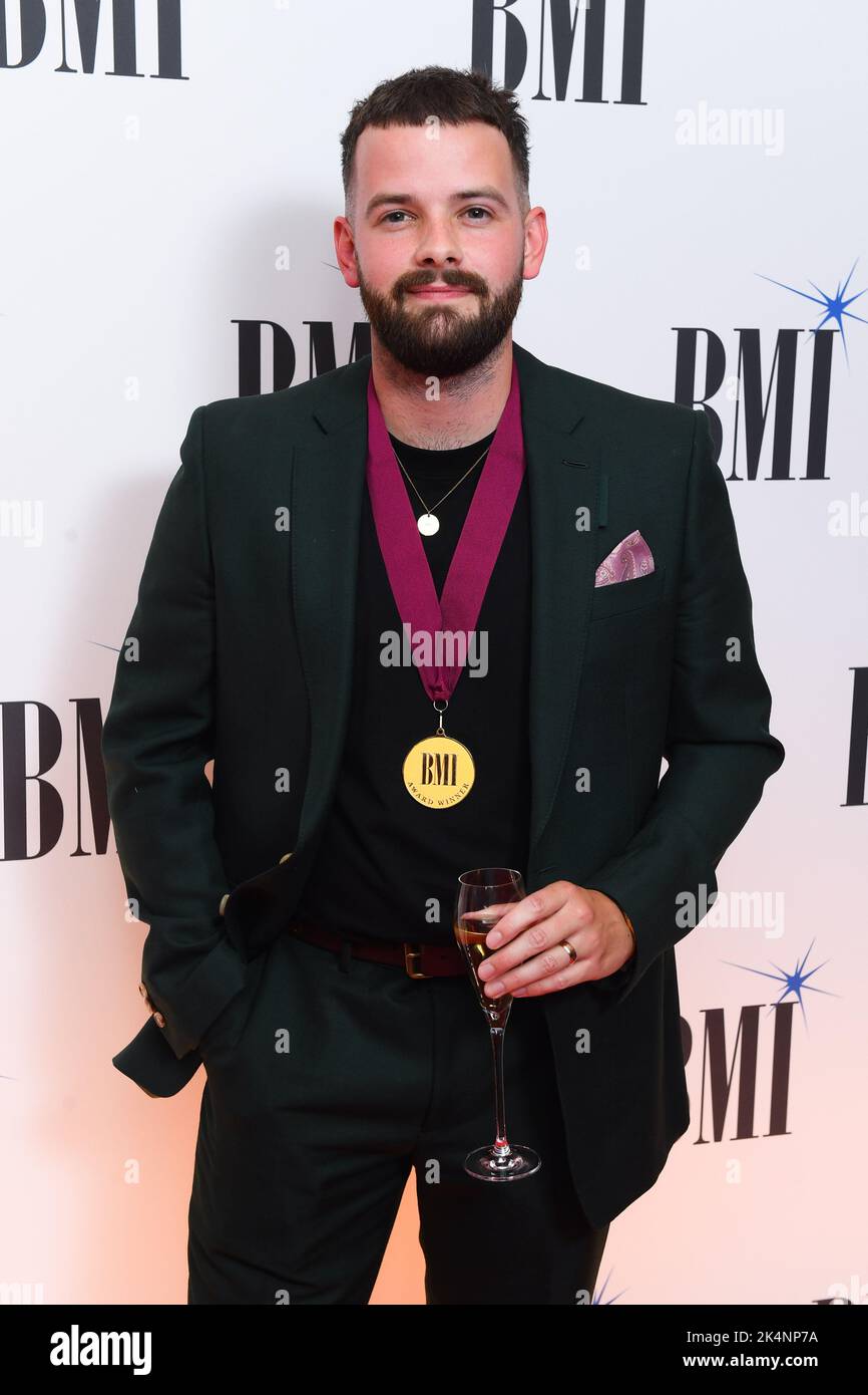 London, UK. 3 October 2022. Tom Mann attending the BMI London Awards at ...