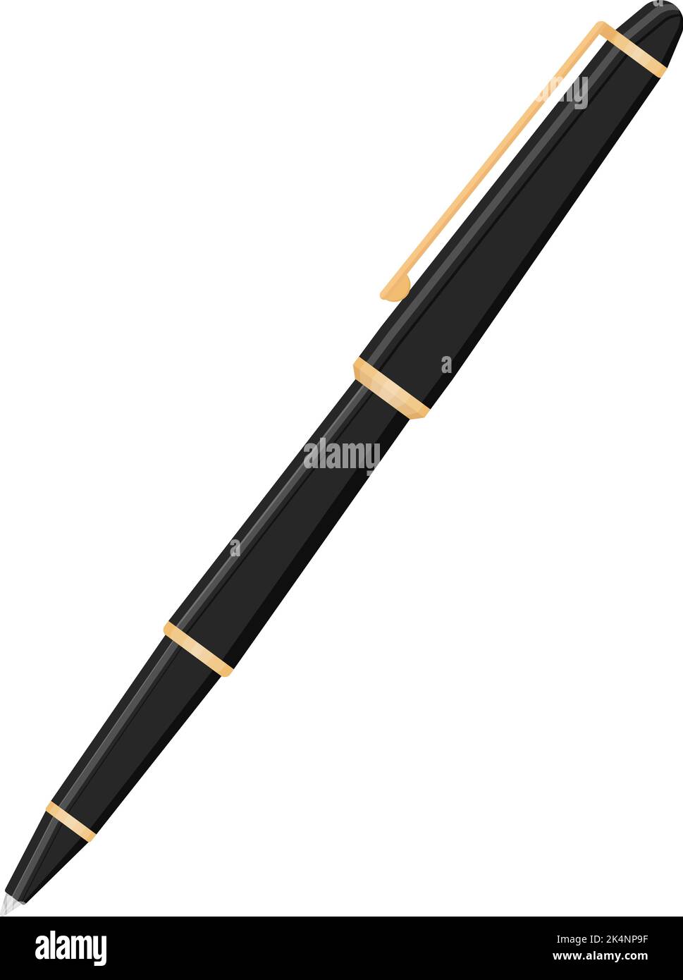 Black office pencil, illustration, vector on a white background Stock ...