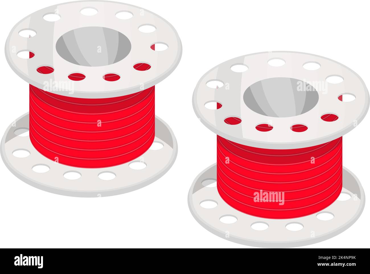 Red thread, illustration, vector on a white background Stock Vector ...