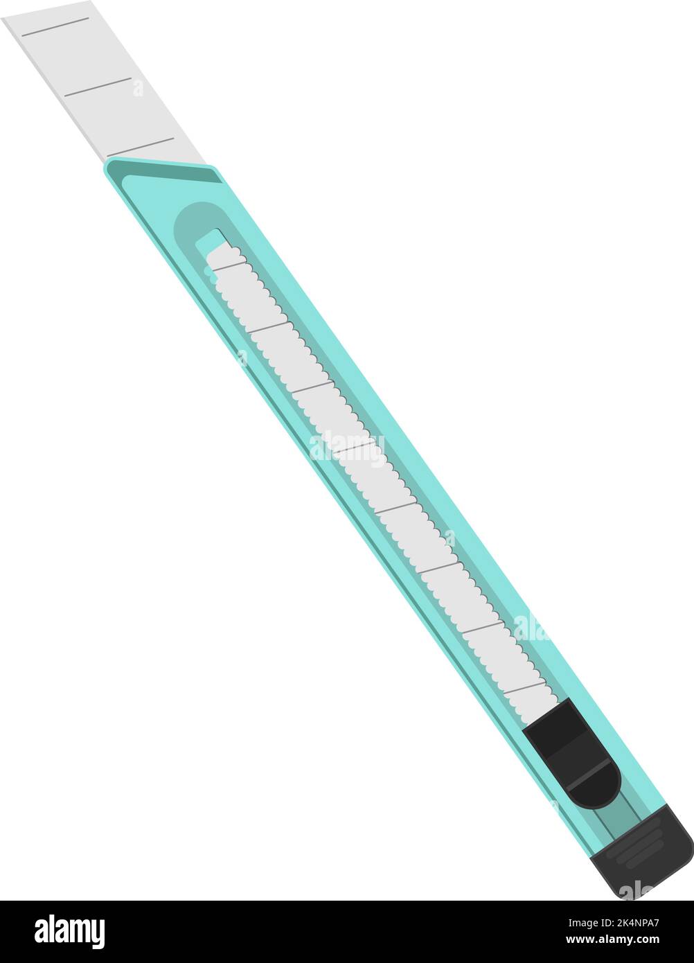 Blue box cutter, illustration, vector on a white background Stock ...